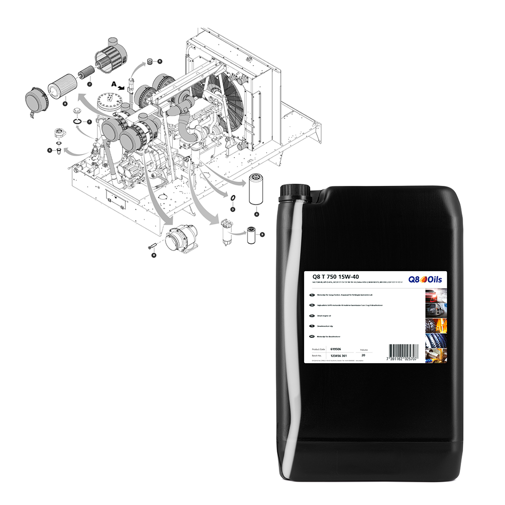 Atlas Copcos XRVS 476, 500h Service kit | SMT Sweden