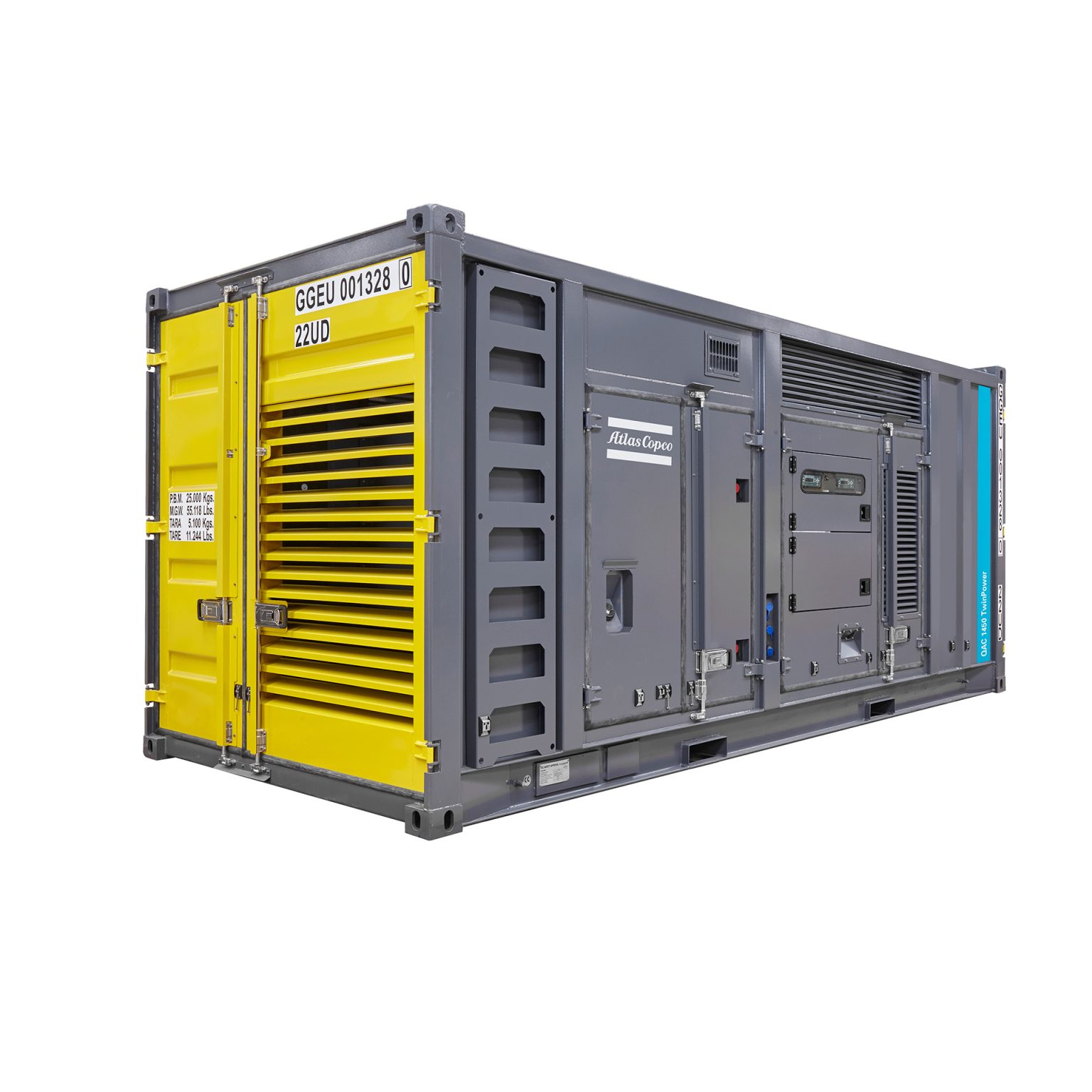 Atlas Copco QAC 1450 TwinPower Reservkraftsgenerator | SMT Sweden